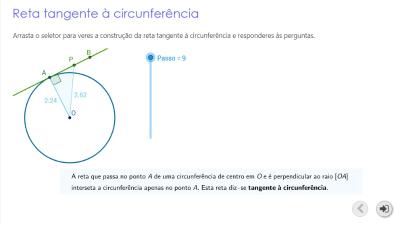 GeoGebra: Reta tangente a uma circunferência