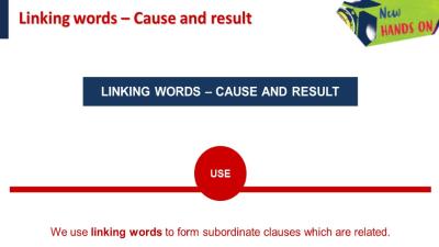 Linking words: cause and result