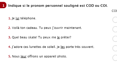 Les pronoms personnels COD et COI