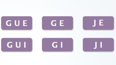 Distinguir gue, ge, je e gui, gi, ji